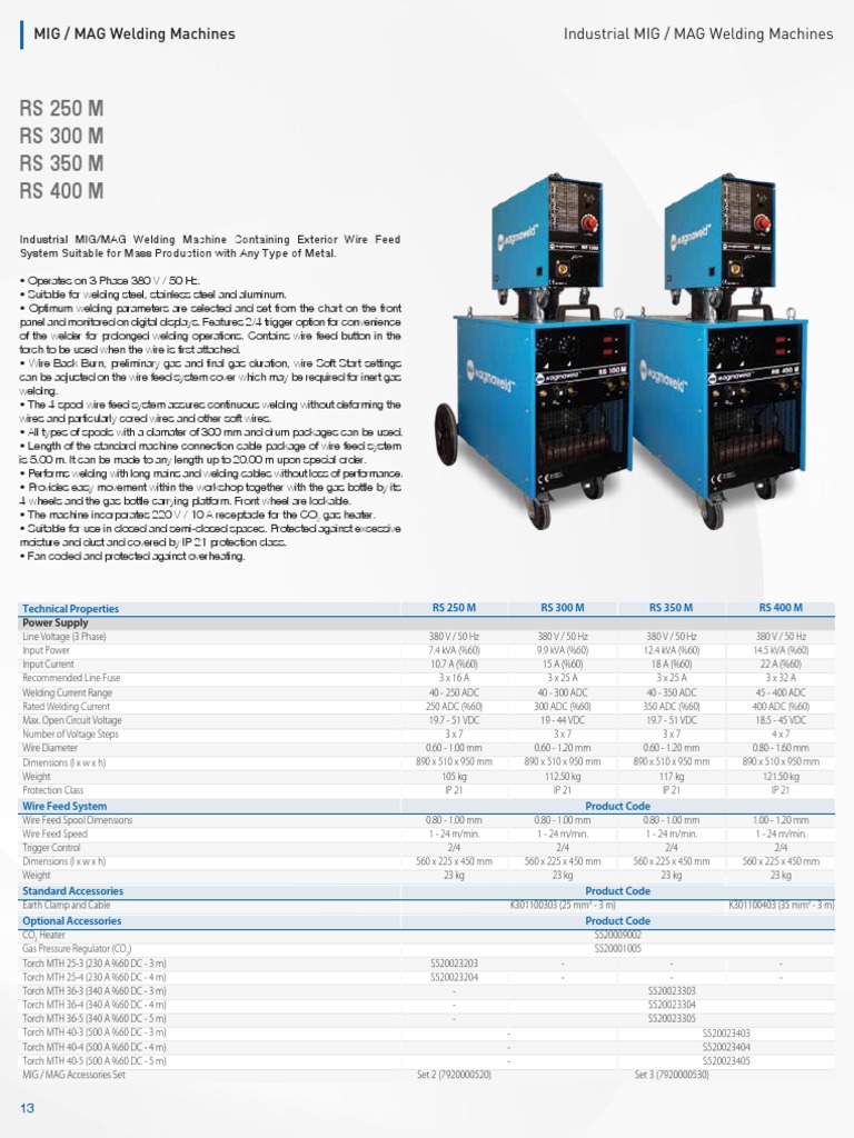 RS 250 M Welding Machine | PDF | Welding | Construction