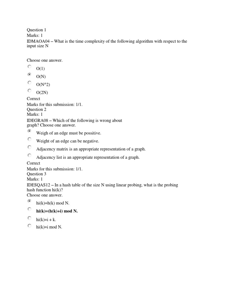 DSA Multiple Choice | PDF | Time Complexity | Algorithms And Data ... DSA Multiple Choice | PDF | Time Complexity | Algorithms And Data ...
