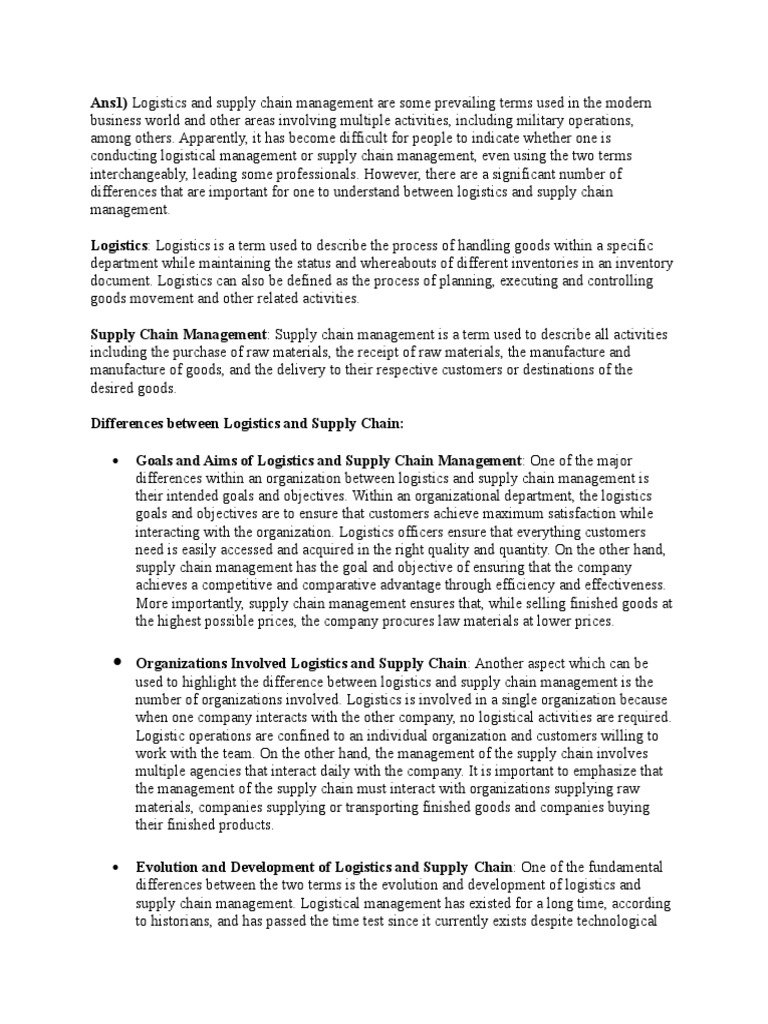 Logistic Management Assignment | PDF | Logistics | Inventory