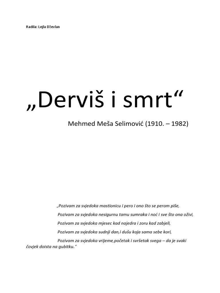 Derviš I SMRT | PDF
