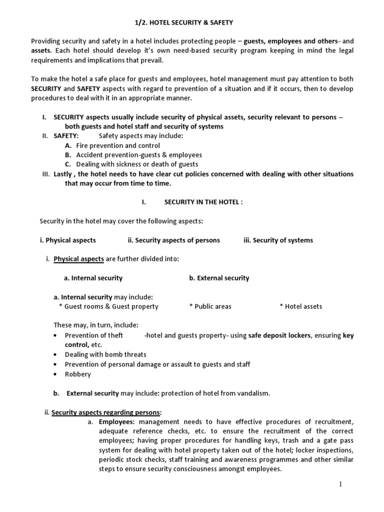 Hotel Security System PDF | PDF | Security | Theft