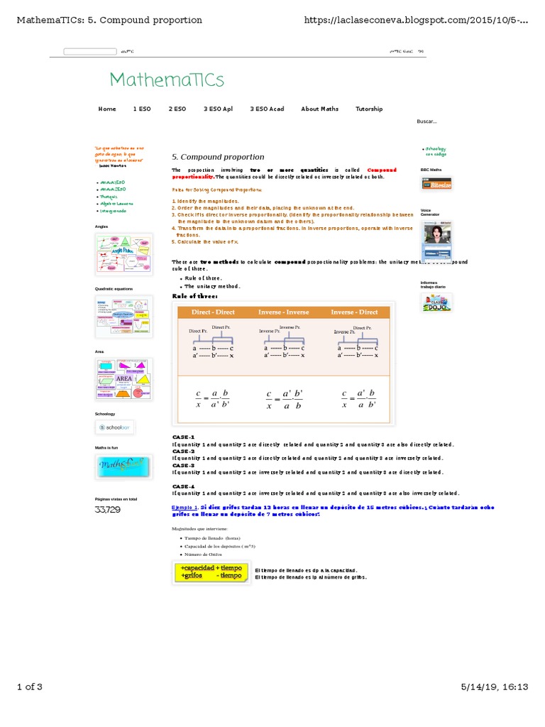 Compound Proportion | PDF | Quantity | Mathematical Objects