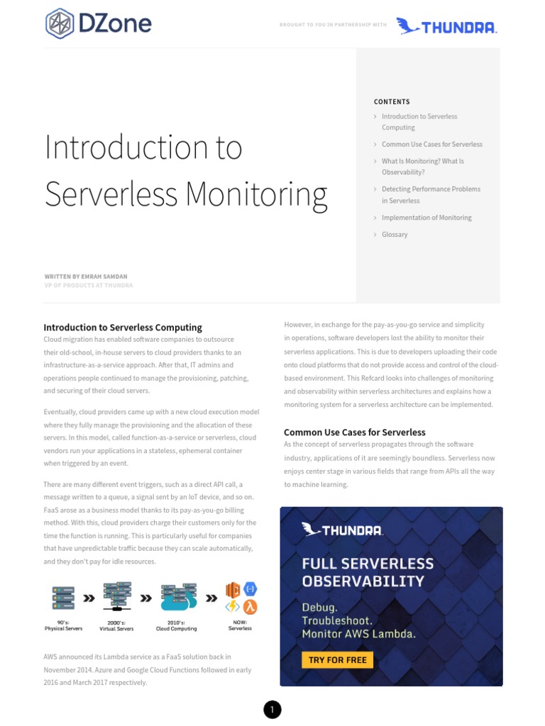 Dzone Refcard298 Introductiontoserverless | PDF | Cloud Computing ...