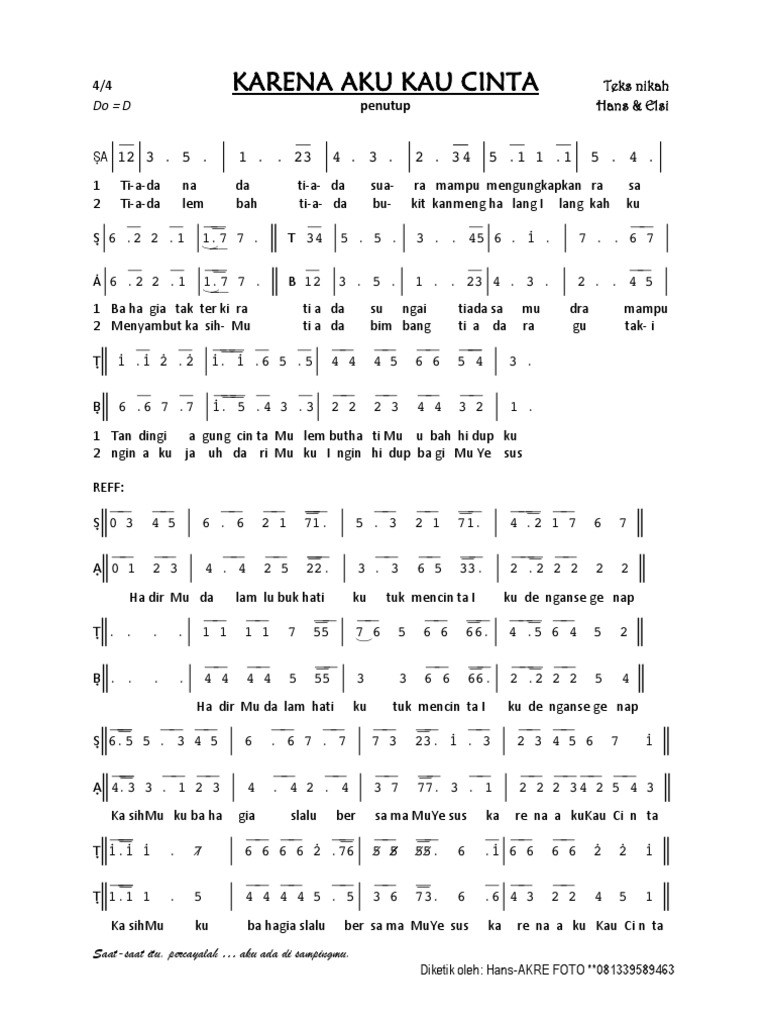 Teks Koor Nikah Hans Dan Elsi | PDF