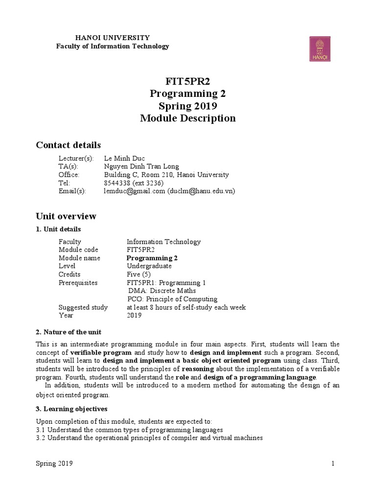 FIT325 Moddesc PDF | PDF | Object Oriented Programming | Class (Computer Programming)