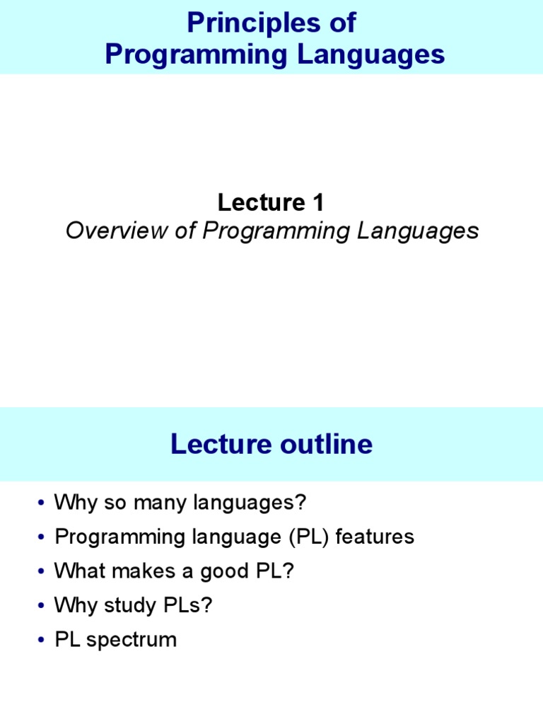 Overview of Programming Languages | PDF | Functional Programming | Programming Language