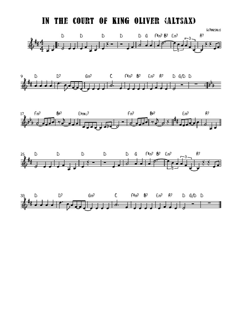 In The Court of King Oliver (Altsax) PDF | PDF