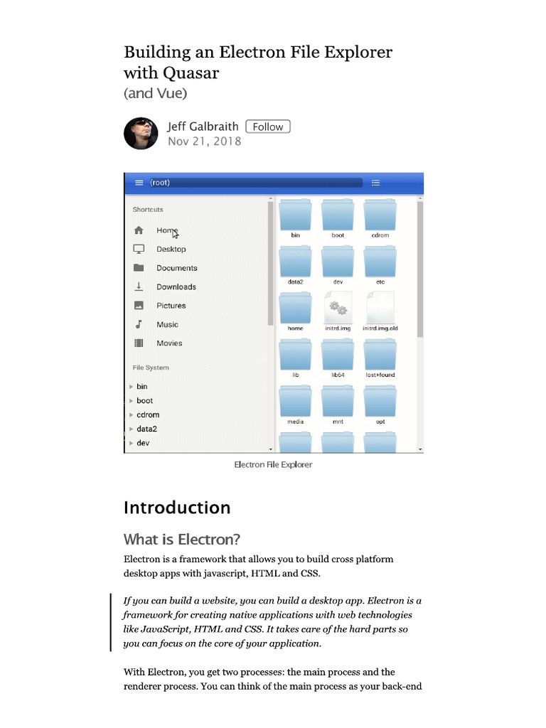 Building An Electron File Explorer With Quasar (And Vue) | PDF Building An Electron File Explorer With Quasar (And Vue) | PDF