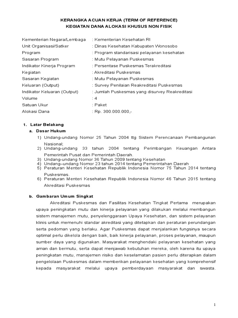 Format TOR | PDF