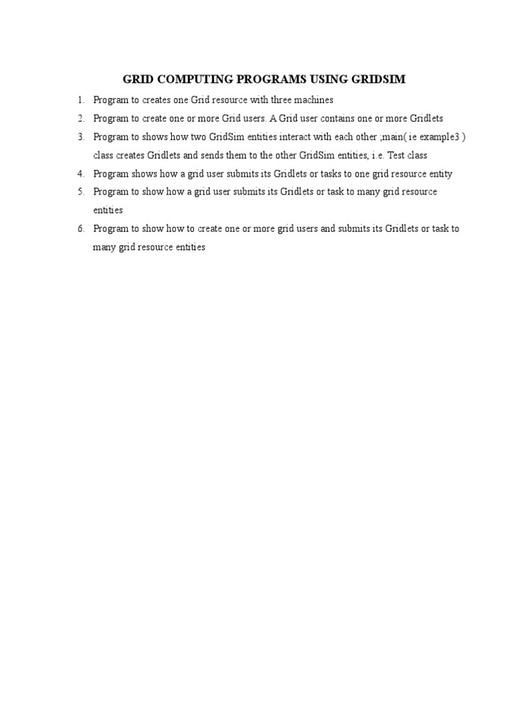 Grid Computing Programs Using Gridsim 1 Pdf Grid Computing Computer Program