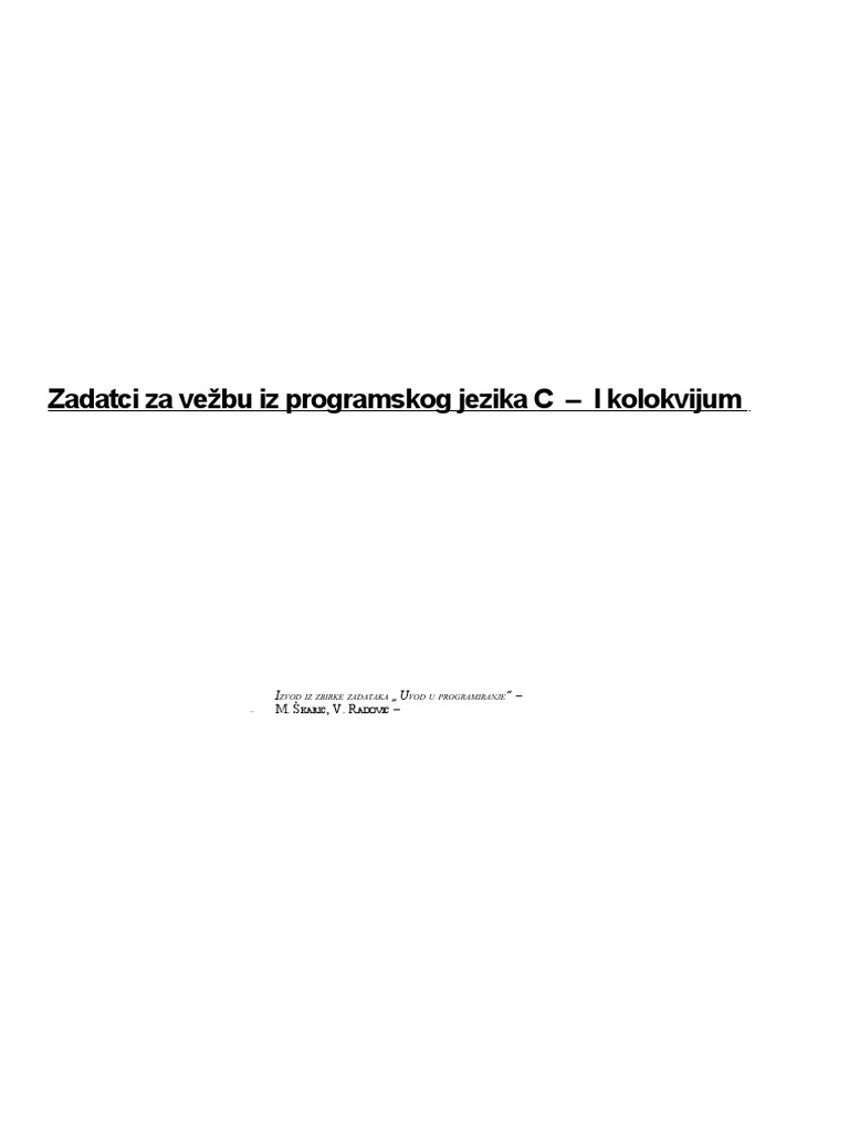 Masinski Fakultet Beograd Programiranje | PDF