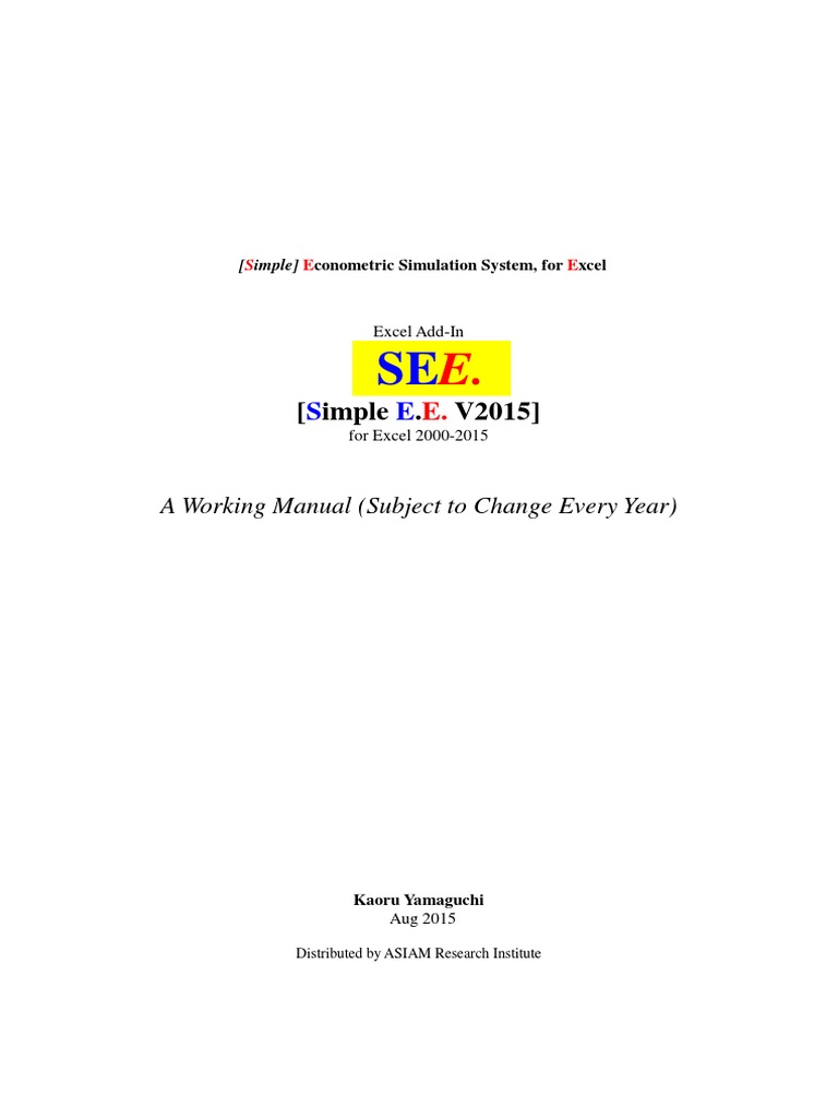 Simple e Manual | PDF | Microsoft Excel | Errors And Residuals
