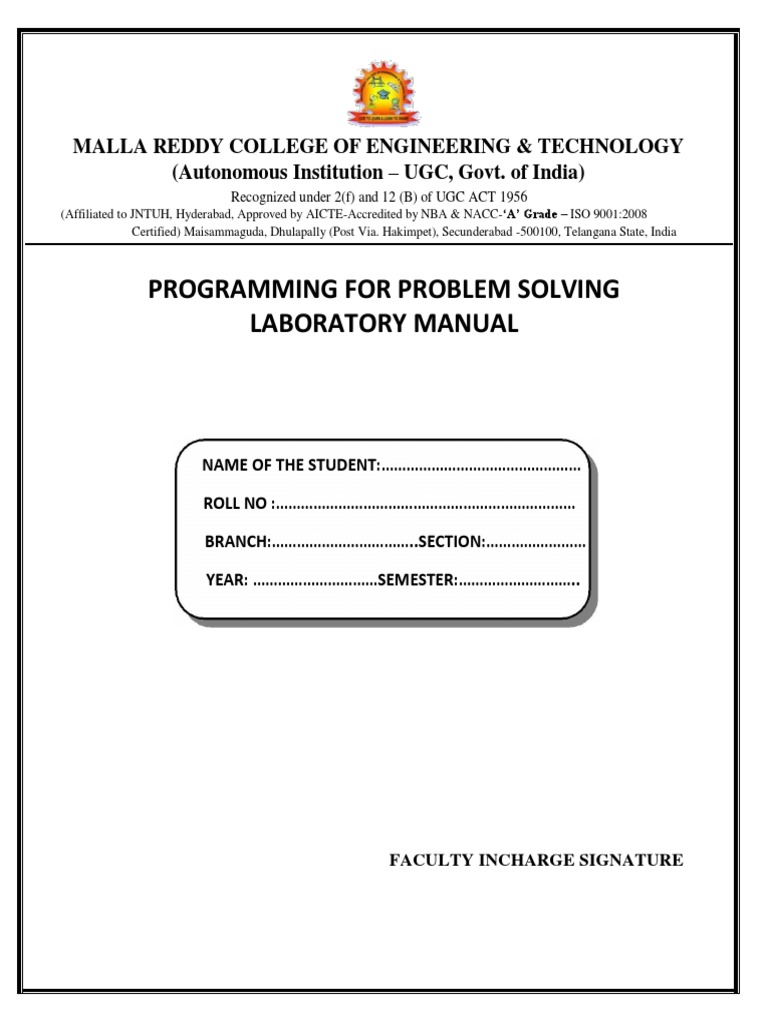C Programming Manual Pdf C Programming Language Matrix Mathematics