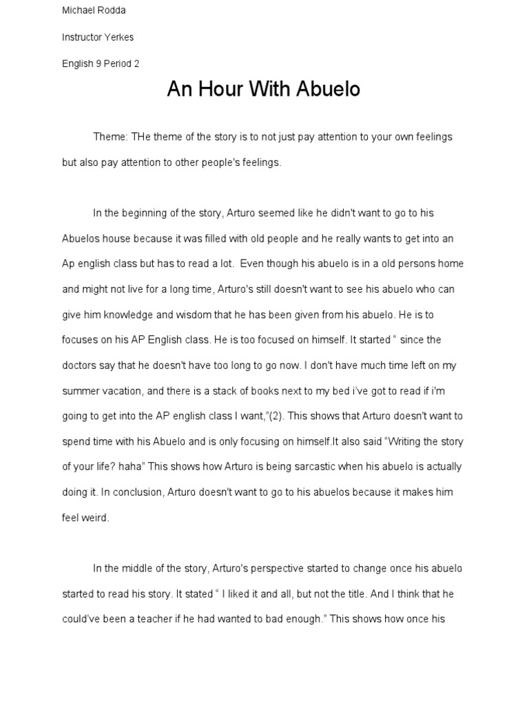 Arturo's Growth Through Abuelo's Wisdom | PDF