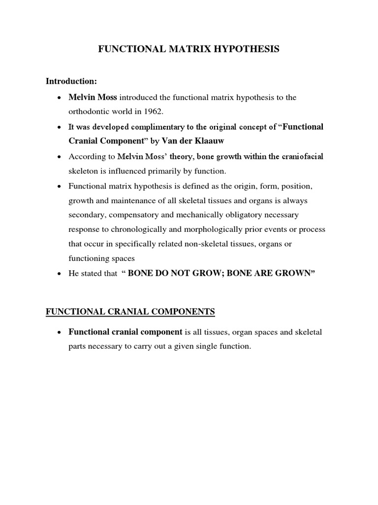 Functional Matrix Hypothesis | PDF | Skeleton | Skull