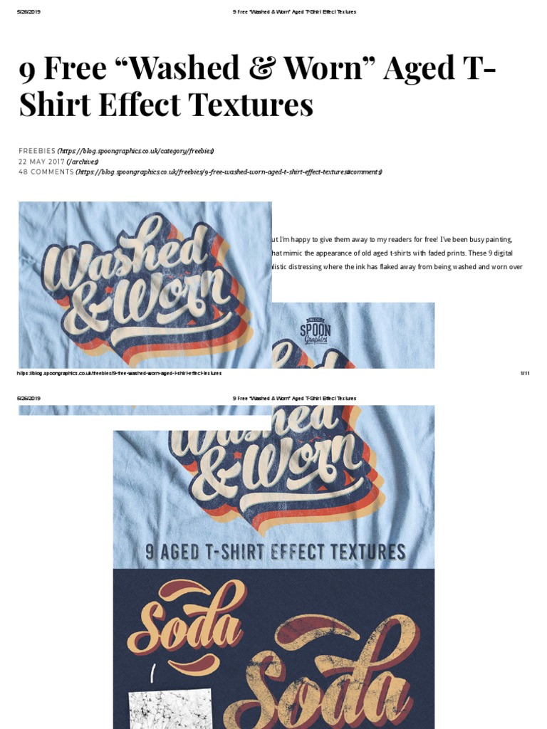9 Free 'Washed & Worn' Aged T-Shirt Effect Textures | PDF | T Shirt ...
