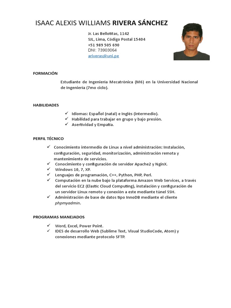 Isaac Rivera CV | PDF | Tecnología