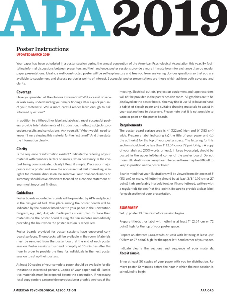 Apa Posters | PDF | American Psychological Association | Cognition