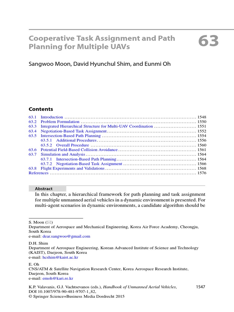 Cooperative Task Assignment and Path Planning For Multiple Uavs | PDF | Mathematical ...