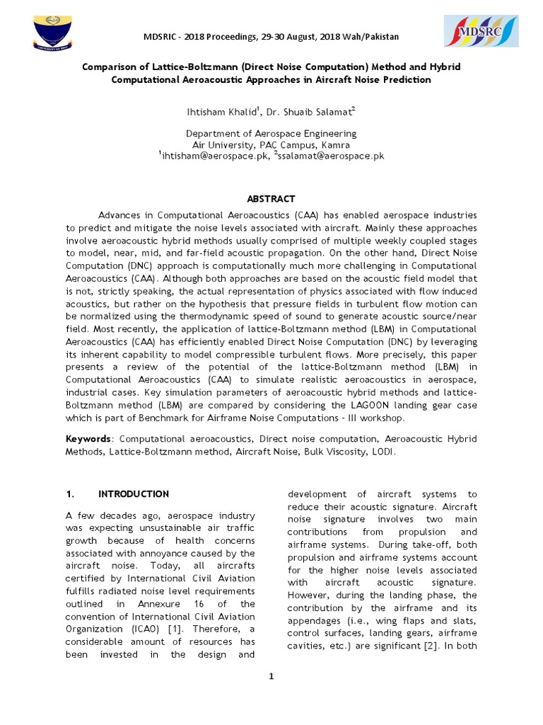 Ihtisham Khalid-Comparison of Lattice-Boltzmann (Direct Noise Computation) Method and Hybrid ...