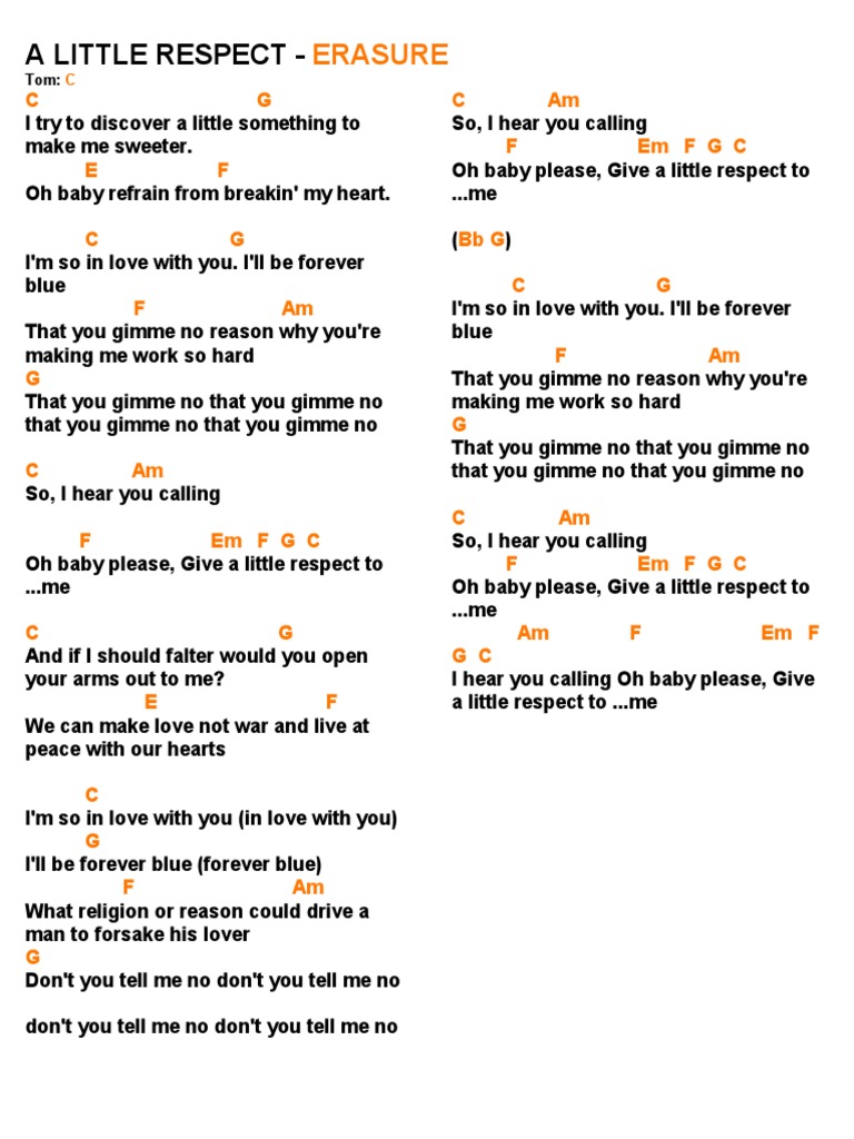 A Little Respect - Erasure | PDF