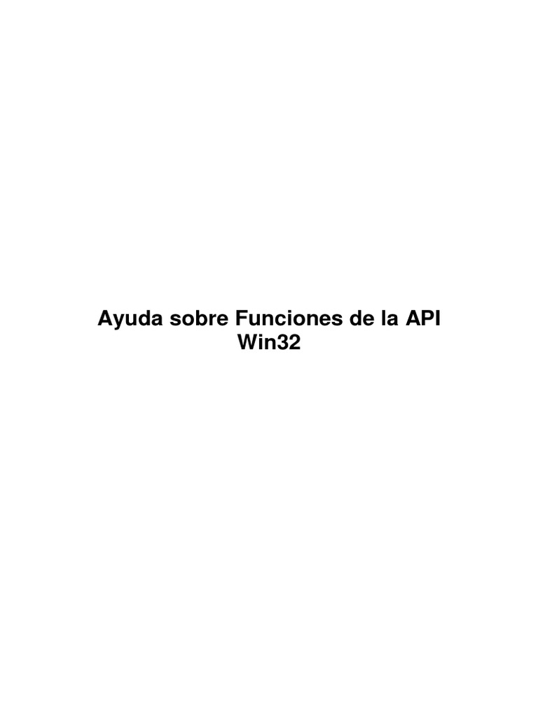 Ayuda API Win32 | PDF | Microsoft Windows | Command Line Interface