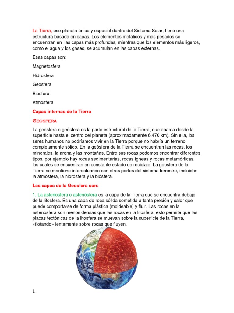 Exposición sobre las capas de la Tierra | PDF | Atmósfera | Manto ...