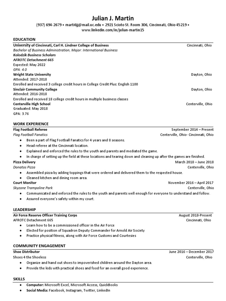 Julian Martin Resume | PDF | Business