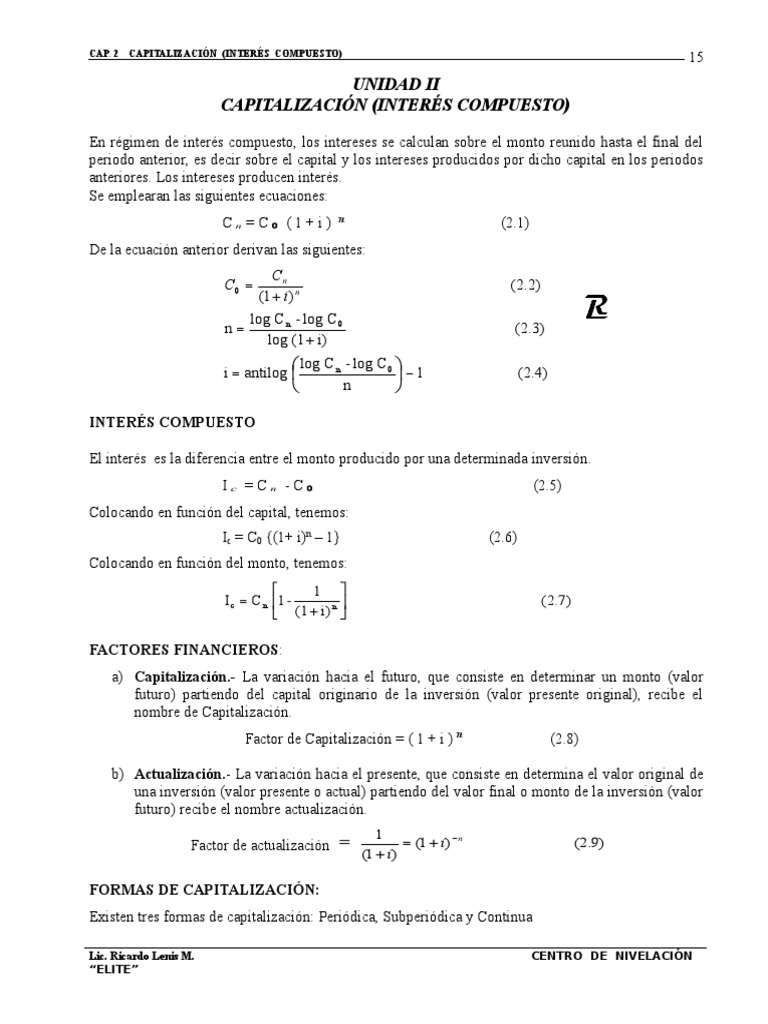 Cap 2 Interes Compuesto Solucionario | PDF | Inflación | Deuda