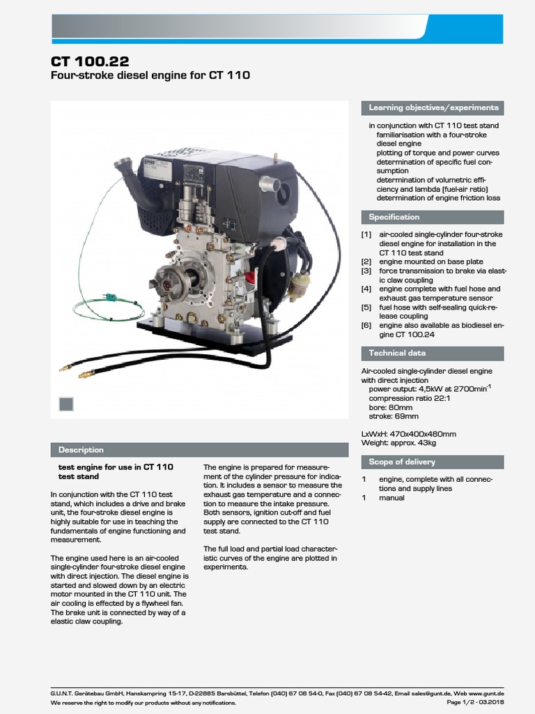 CT 100.22 | PDF | Diesel Engine | Engines