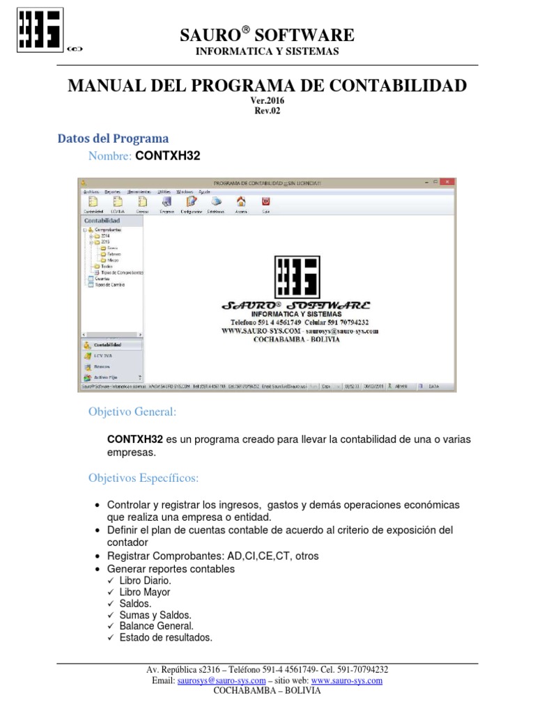 Manual General Del Programa CONTXH32 | PDF | Programa de computadora | Programación