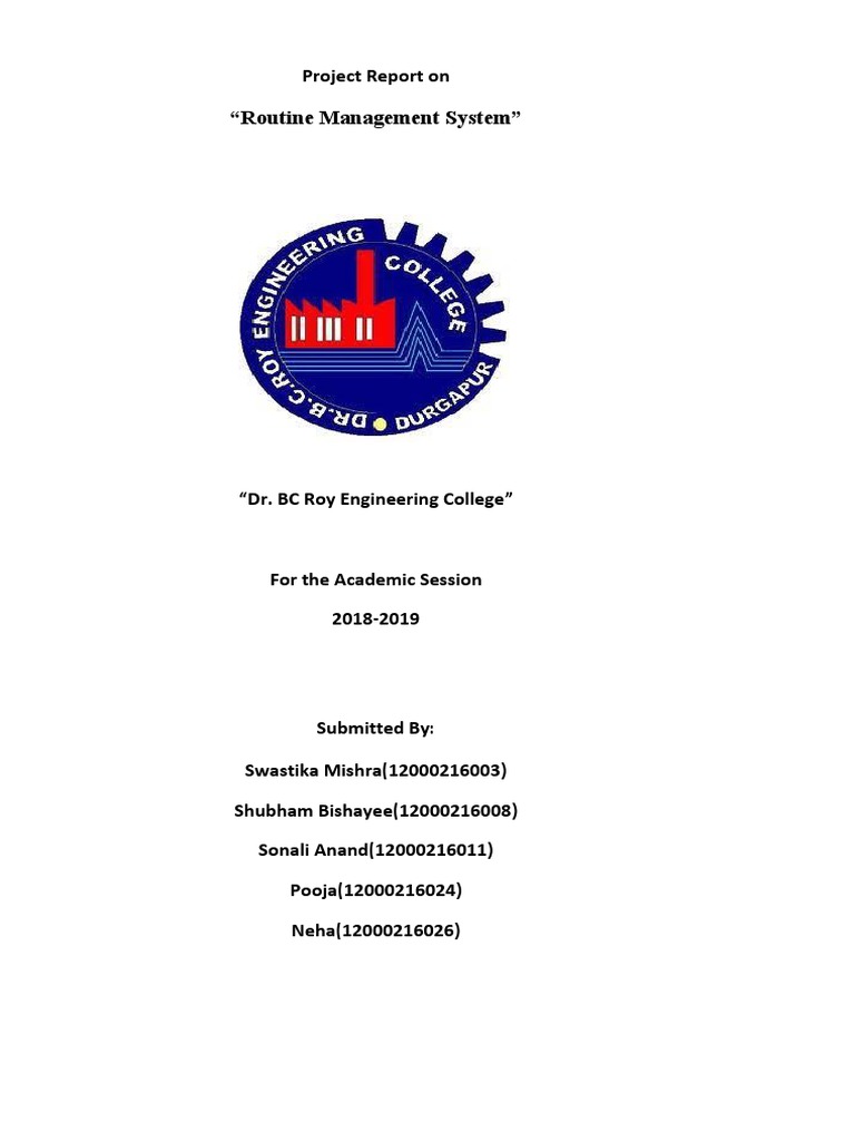 "Routine Management System": Project Report On | PDF | Software Testing ...