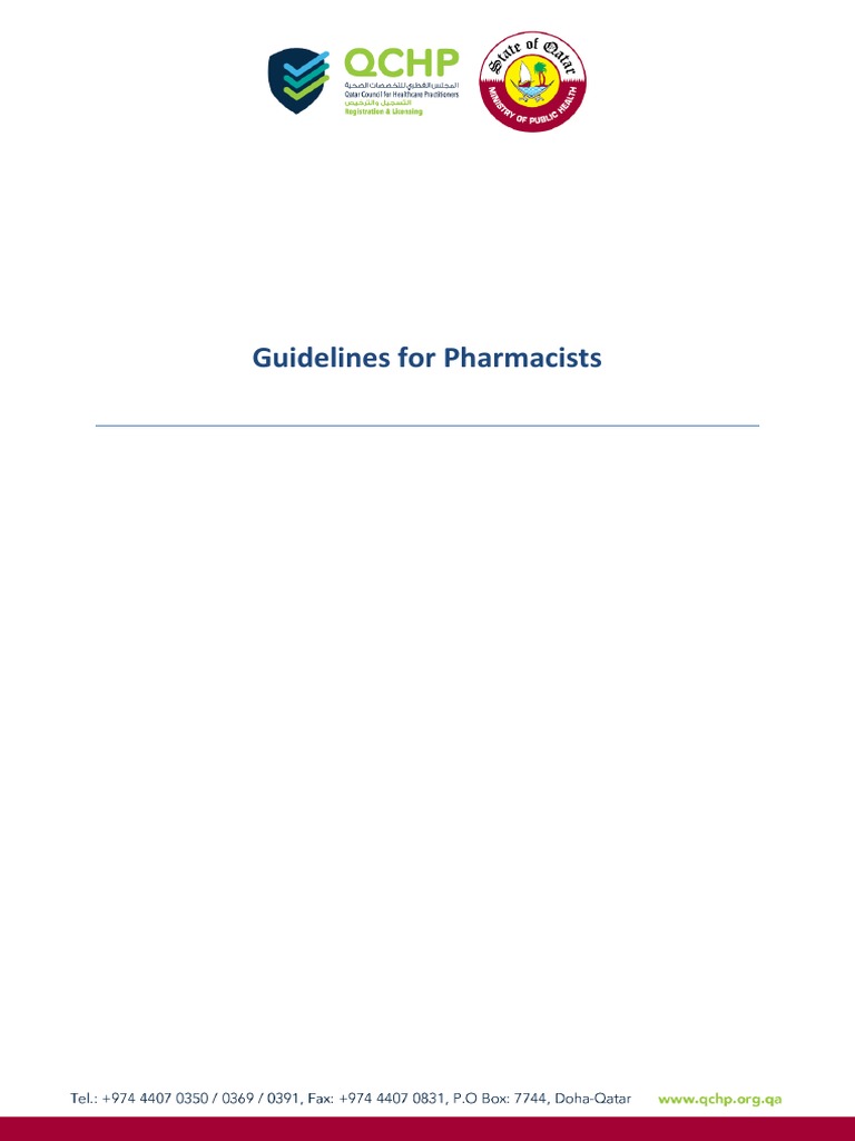 Qatar Pharmacist Licensing Guidelines | PDF | Pharmacist | Verification ...