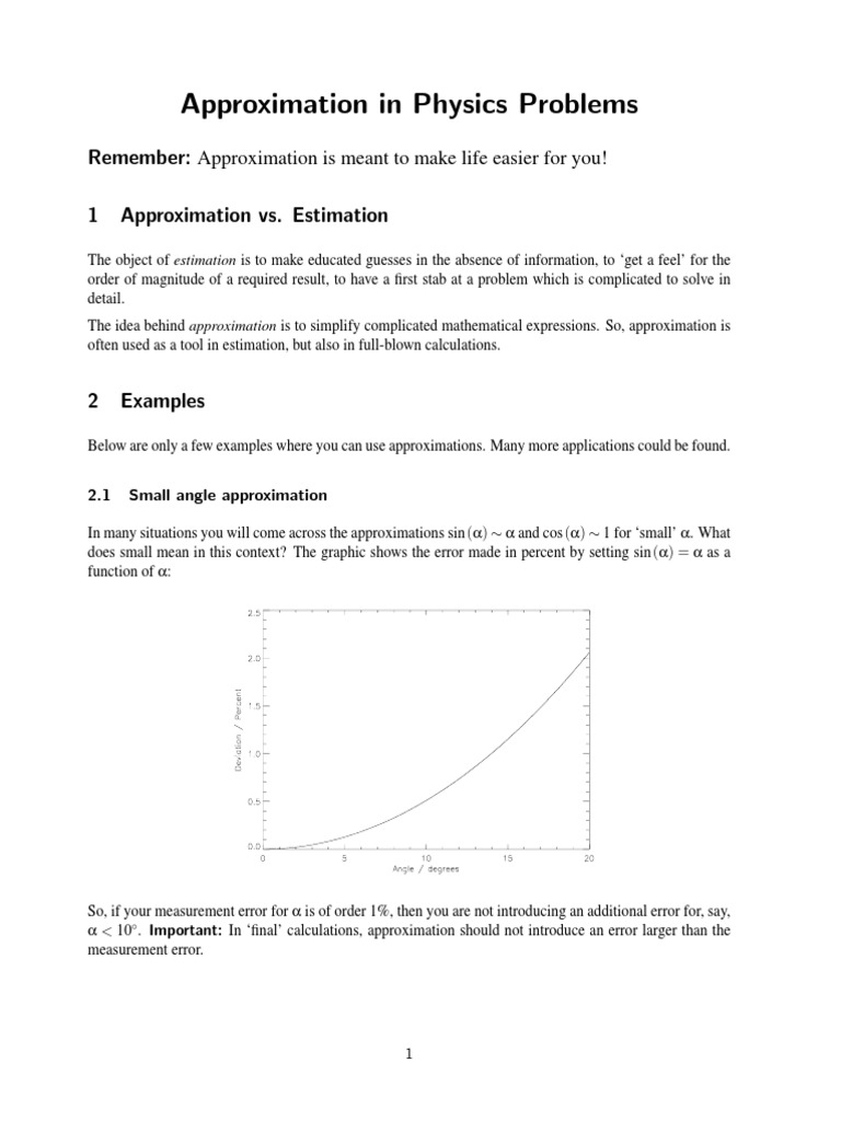 Approximation PDF | PDF | Approximation | Theoretical Physics