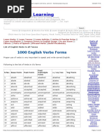 1000 English Verbs Forms With v1, V2, V3, V4, V5 | PDF | Verb | English ...