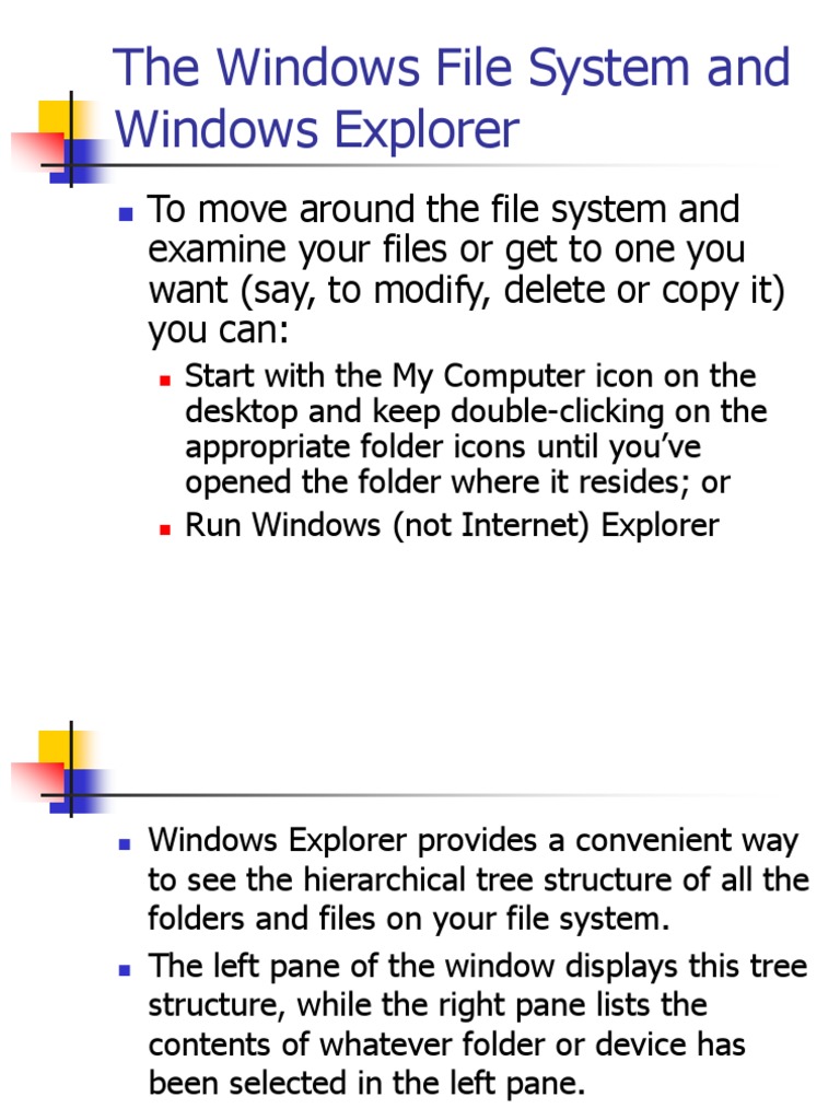 The Windows File System and Windows Explorer | PDF | Computer File | Icon (Computing)