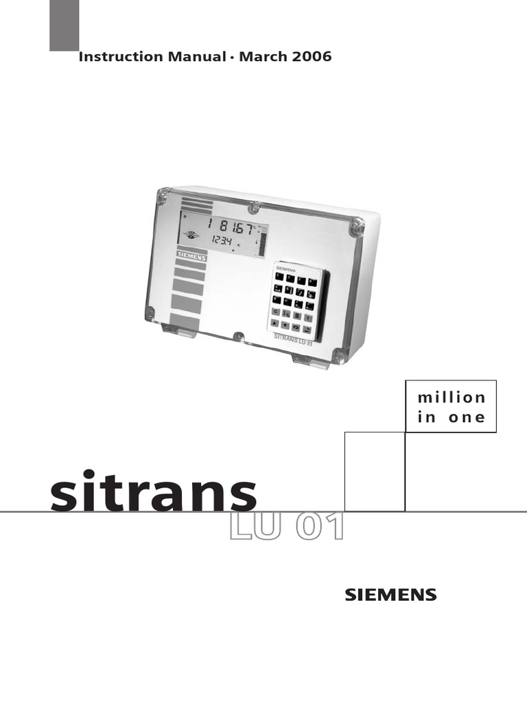 Sitrans: Instruction Manual March 2006 | PDF | Ultrasound | Electrical ...
