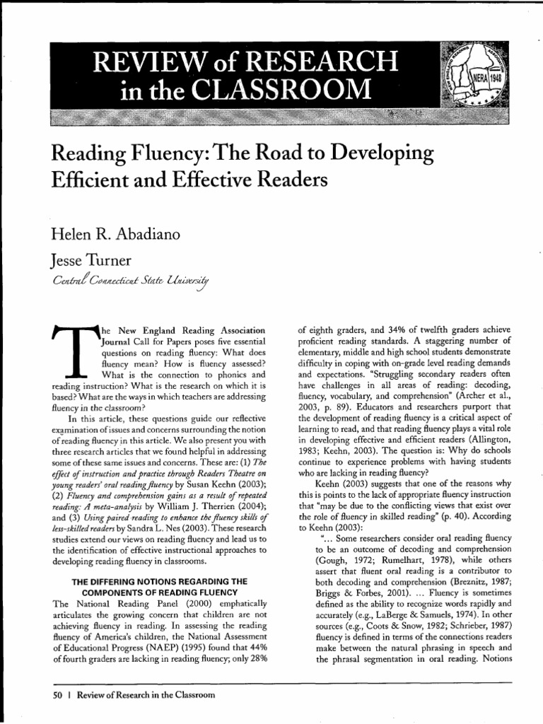 Reading Fluency - The Road To Developing | PDF | Reading Comprehension ...
