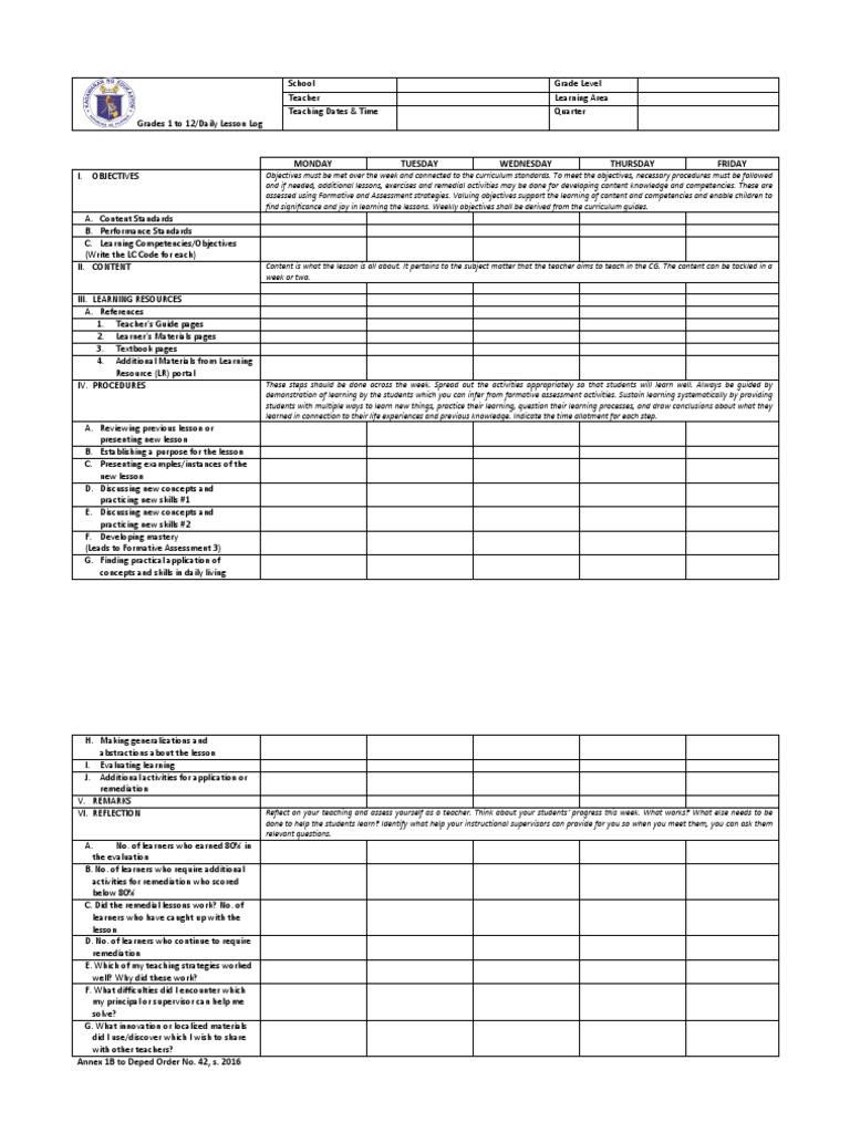 DLL Format | PDF | Teachers | Learning