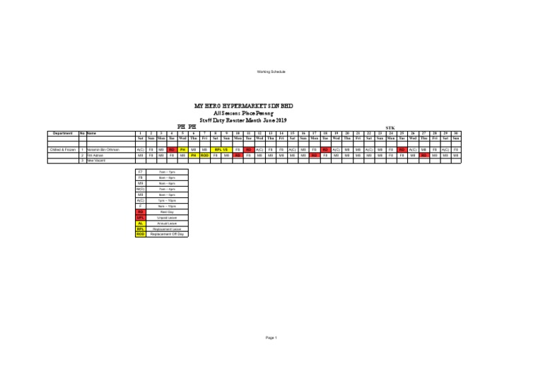 Schedule C&F June 2019.ods | PDF