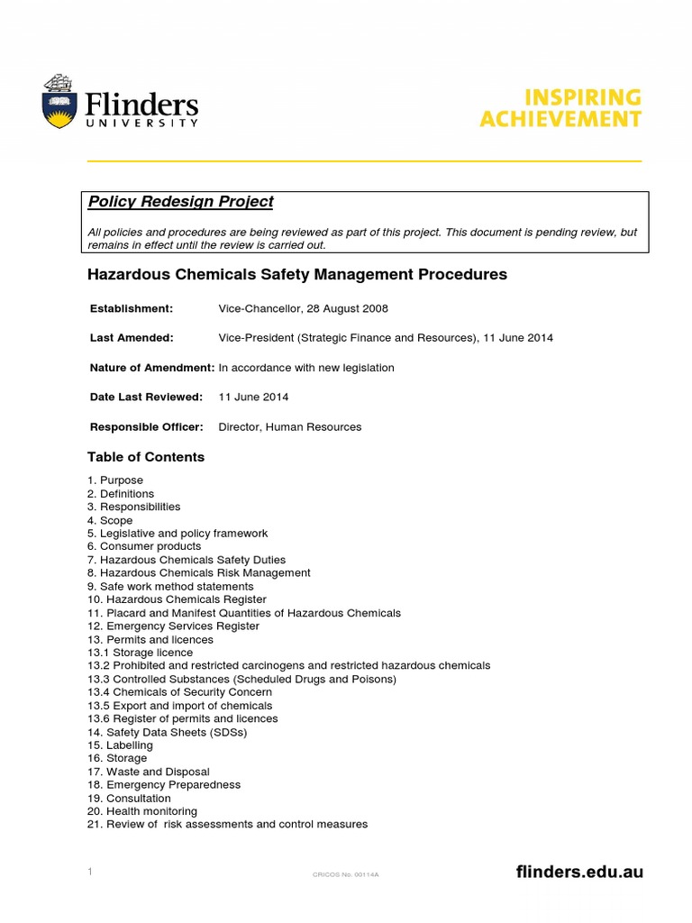 Hazardous Chemicals Safety | PDF | Dangerous Goods | Occupational ...