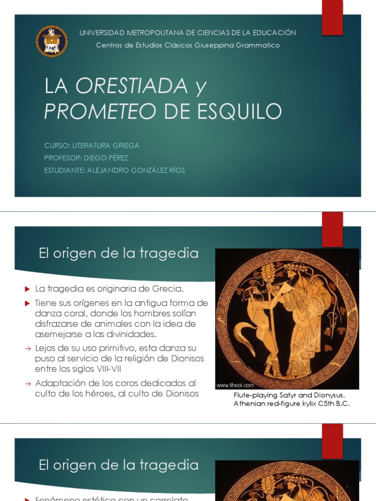 La Orestiada Y: Prometeo De Esquilo | Esquilo | Tragedia griega