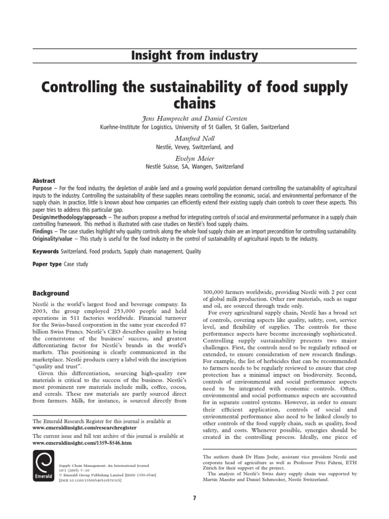 Food Supply Chain | PDF | Supply Chain | Agriculture