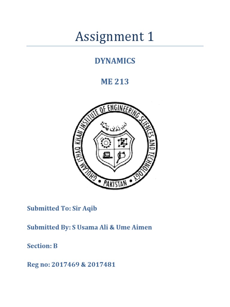 Assignment 1 Dynamics | Download Free PDF | Classical Mechanics ...