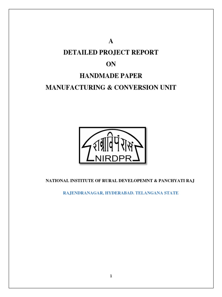 Handmade Paper Manufacturing Report | PDF | Papermaking | Paper