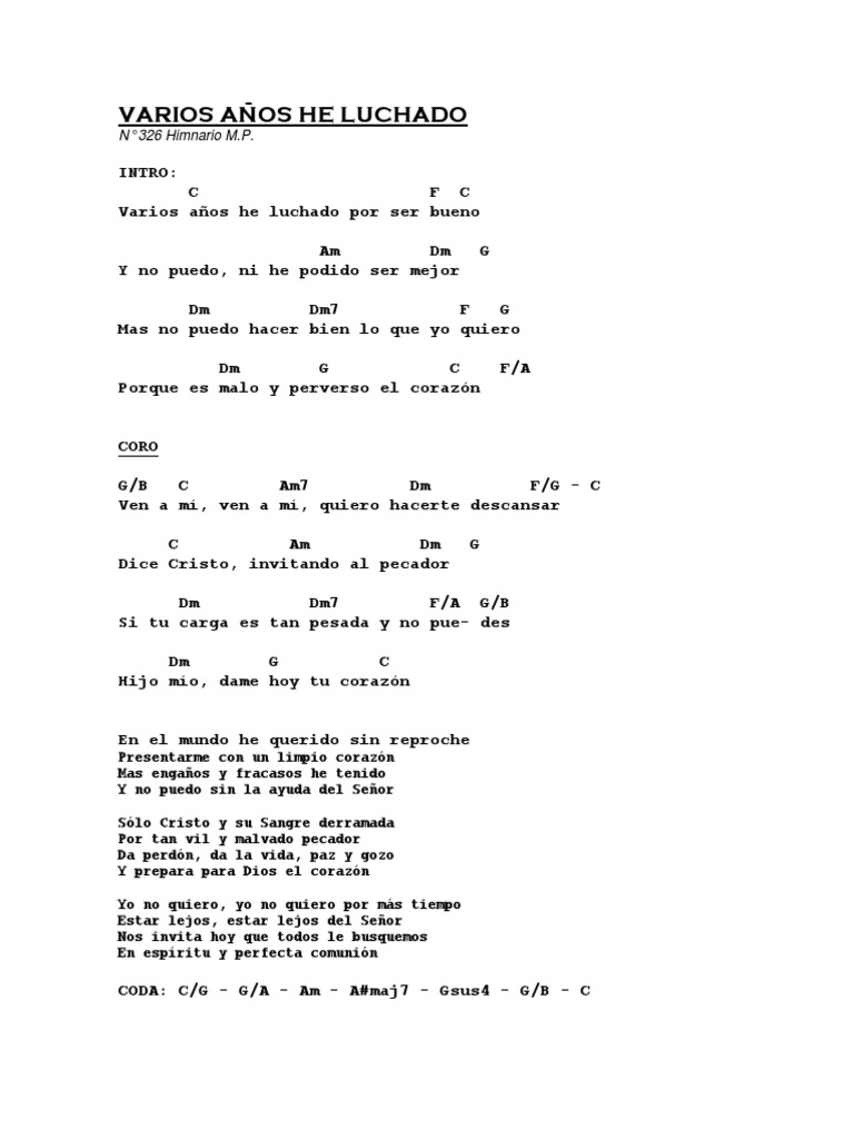 Himno 326: Varios Años He Luchado | PDF