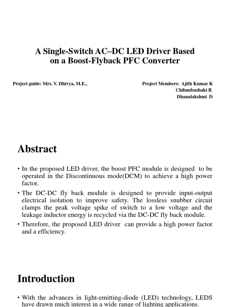 A Single-Switch AC-DC LED Driver Based On A Boost-Flyback PFC Converter ...