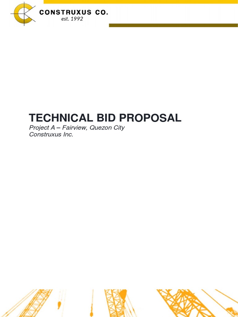 Construxus Co Technical Bid Proposal Wo Schedule | PDF | Plumbing ...