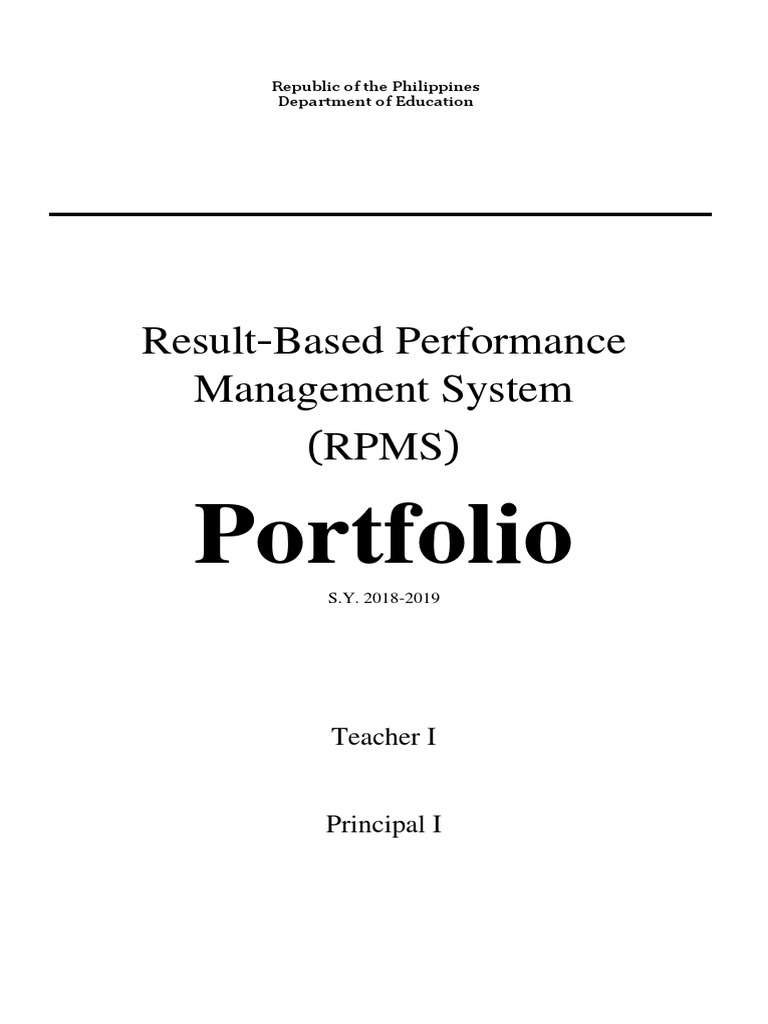 Result-Based Performance Management System (RPMS) : Portfolio | PDF