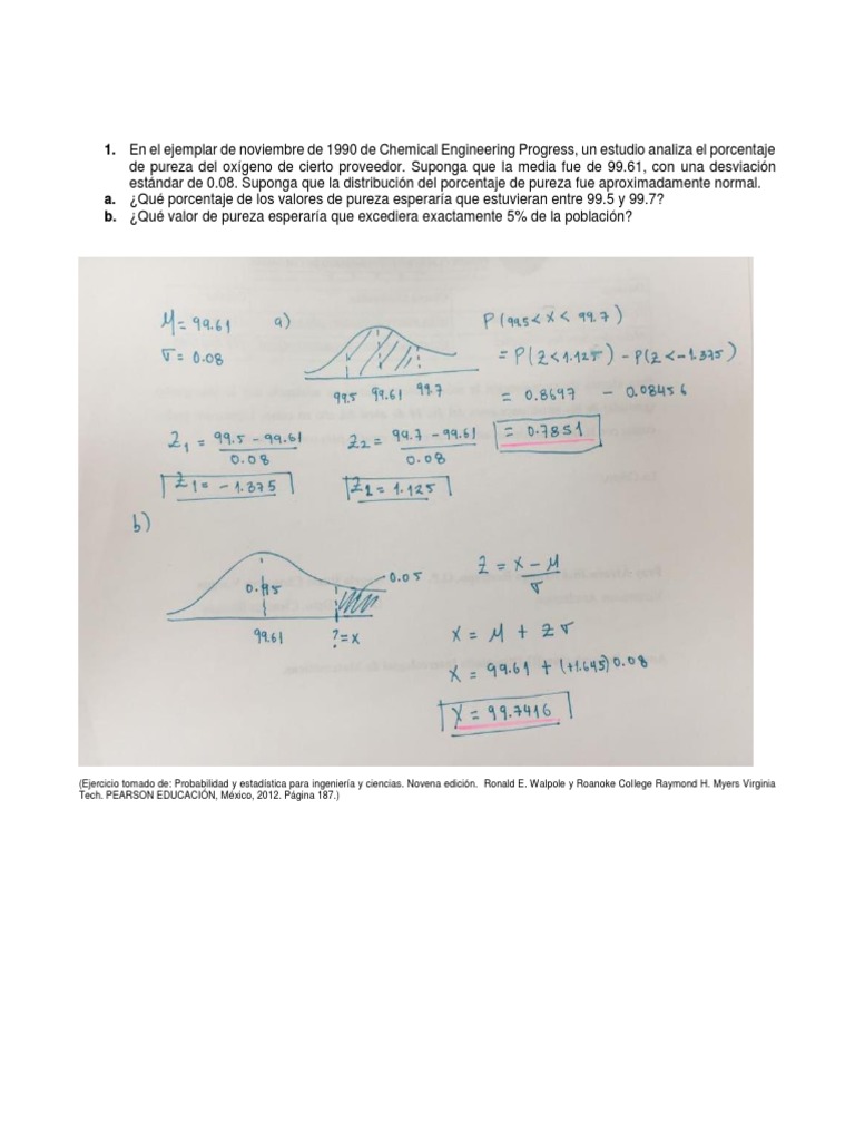 Ejercicio de Probabilidad Distribucion Normal | PDF